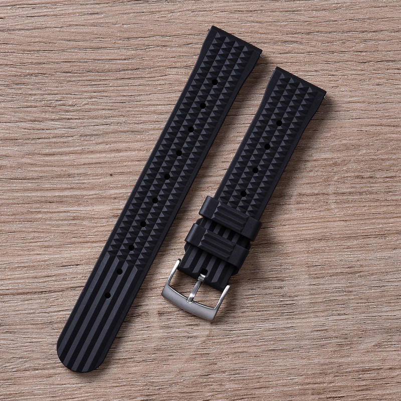 JUELONG 20MM 22MM FKM WAFFLE WATCH BAND WITH QUICK RELEASE